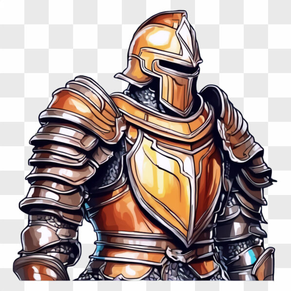 Download Medieval Knight in Armor with Orange Helmet Cartoons Online ...