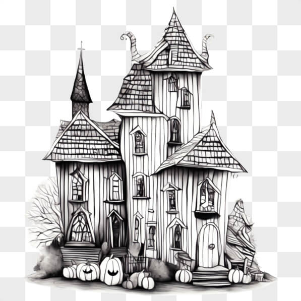 Download Elaborately Decorated Halloween House PNGs Online - Creative ...