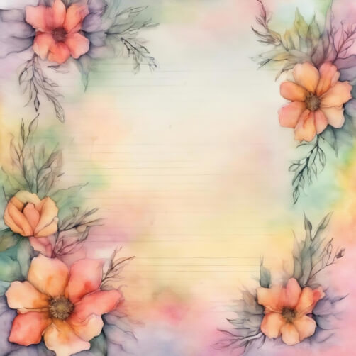 Download Pink Flowers Watercolor Painting on Lined Notebook Page ...