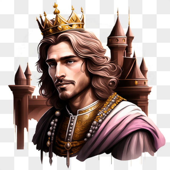 Download Man in Regal Attire with Elaborate Crown at Castle PNGs Online ...