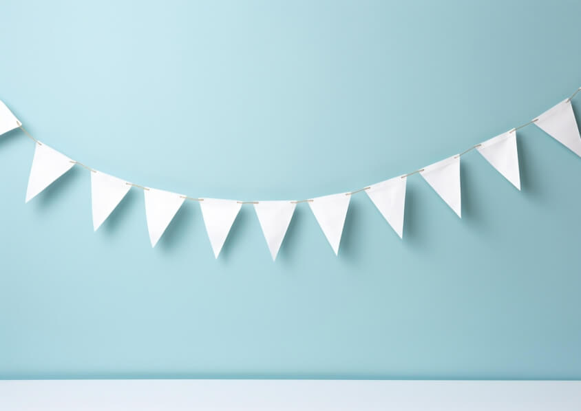 Download White Paper Buntings for Celebrations and Decor Mockups Online ...