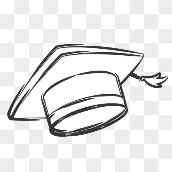 Descarga Dibujo de Birrete de Graduación en Blanco y Negro PNGs En ...