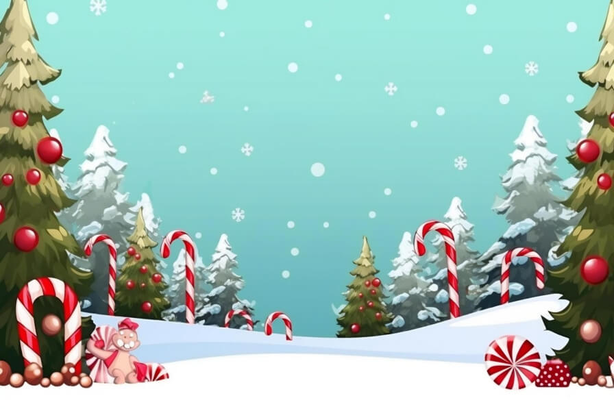 Download Holiday Scene with Snow and Christmas Decorations Backgrounds ...