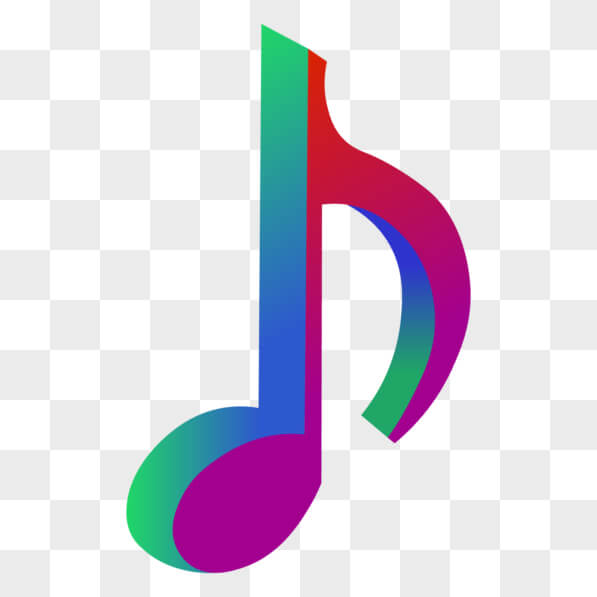 Descarga Símbolo de nota musical colorido con líneas de colores PNGs En ...