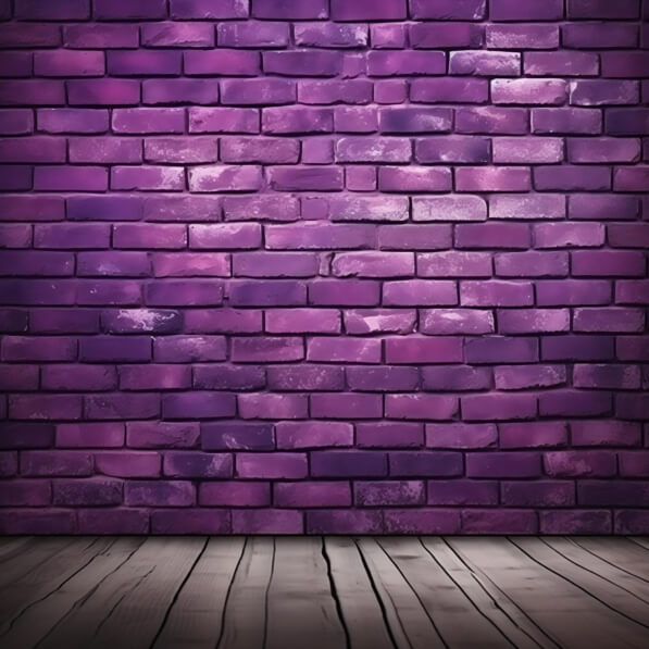 Download Lege kamer met paarse bakstenen muur en houten vloer ...