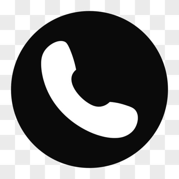 Descarga Icono de Teléfono en Blanco y Negro en Círculo PNGs En Línea ...