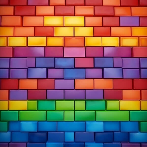 Download Colorful Brick Wall with Rainbow Colored Bricks Backgrounds ...