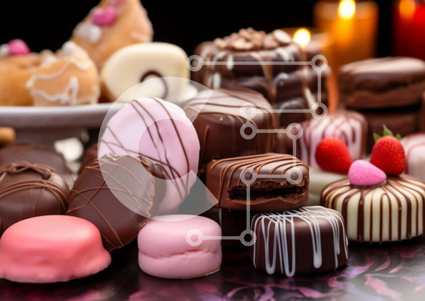 Assorted Sweet Treats - Chocolates, Candies, Pastries stock photo ...