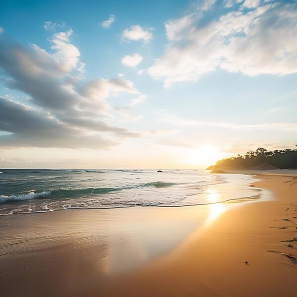 Download Sandy Beach Sunset with Footprints Backgrounds Online ...
