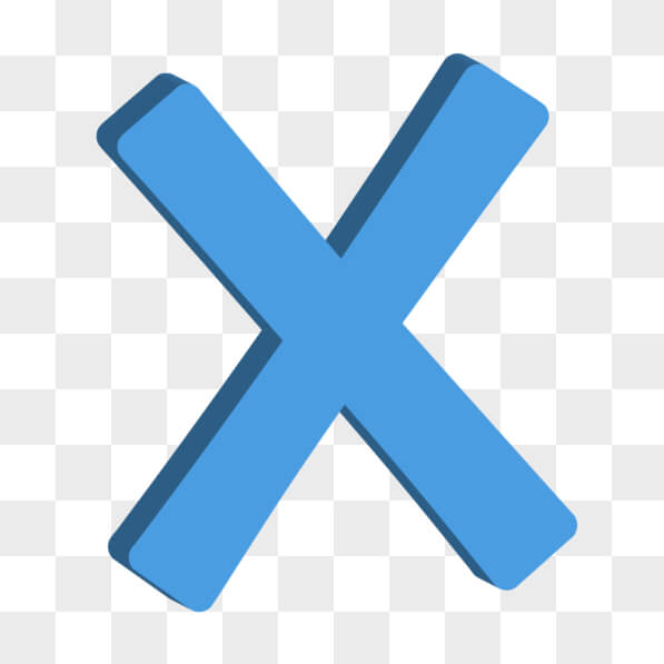 Download Blue Letter X Symbol PNGs Online - Creative Fabrica