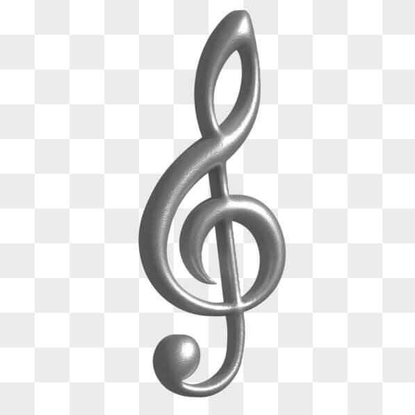 Download Silver Treble Clef Symbol PNGs Online - Creative Fabrica