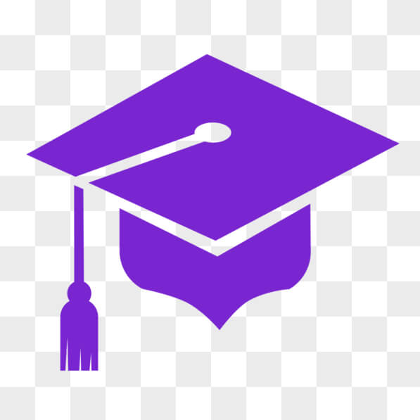 Download Symbolic Purple Graduation Cap on White Background PNG Online ...