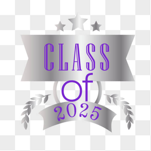 Download Class of 2025 Graduation Logo with Stars and Ribbons PNGs ...