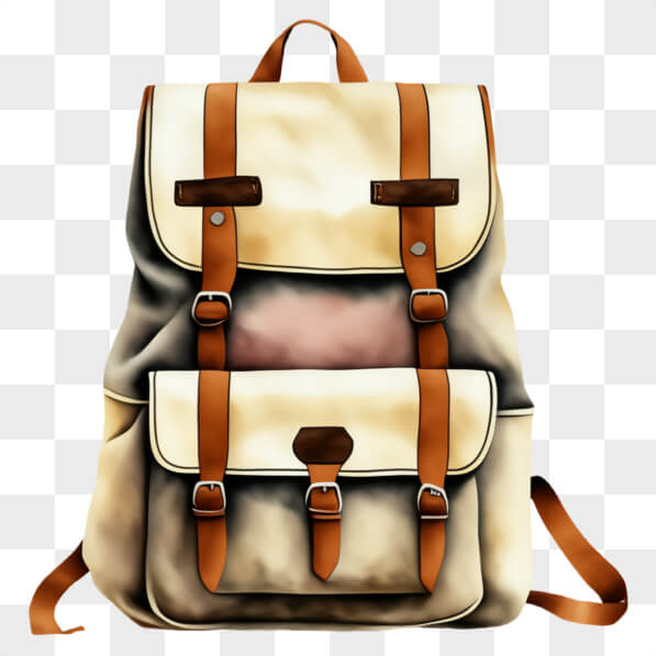 Download Backpack with Brown and Beige Straps PNGs Online - Creative ...
