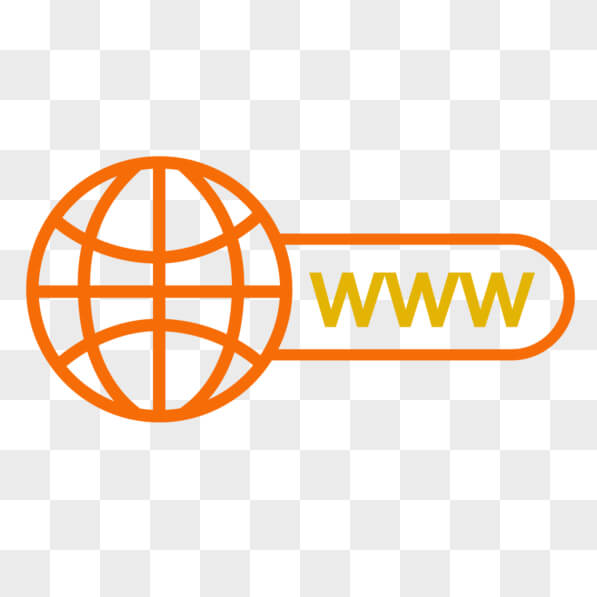 Download Orange Web Address Icon with Globe and 'www' PNGs Online ...