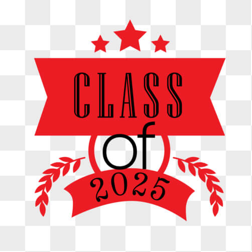 Download Class of 2025 Graduation Logo with Stars and Ribbons PNGs ...