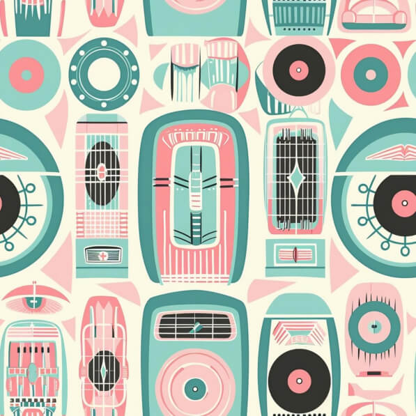 Download Retro Devices and Musical Instruments Seamless Pattern ...
