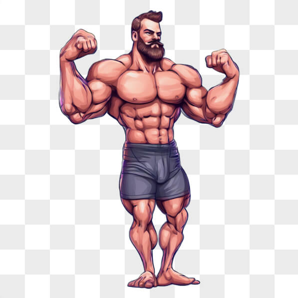 Download Male Bodybuilder Illustration Cartoons Online - Creative Fabrica