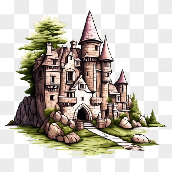 Download Medieval Castle Illustration PNGs Online - Creative Fabrica