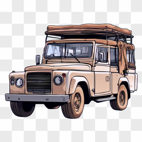 Download Vintage Land Rover with Canvas Cover Cartoons Online ...