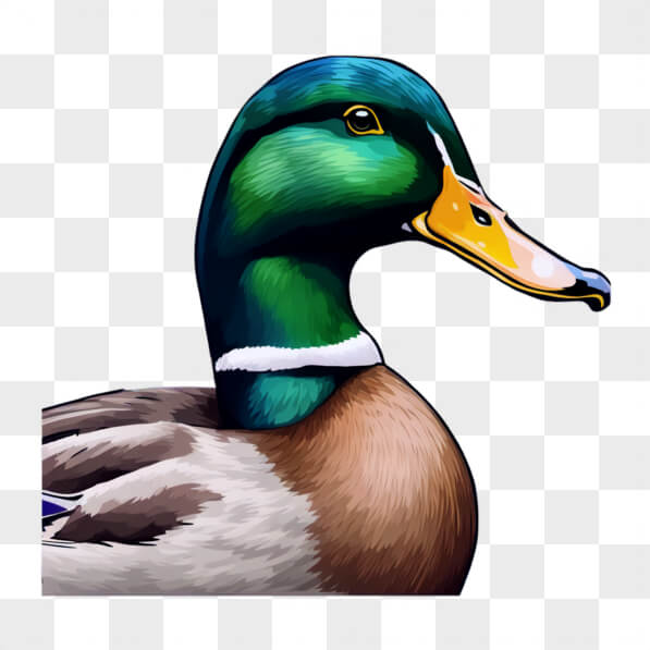 Download Close-Up of Mallard Duck with Green and Yellow Feathers ...
