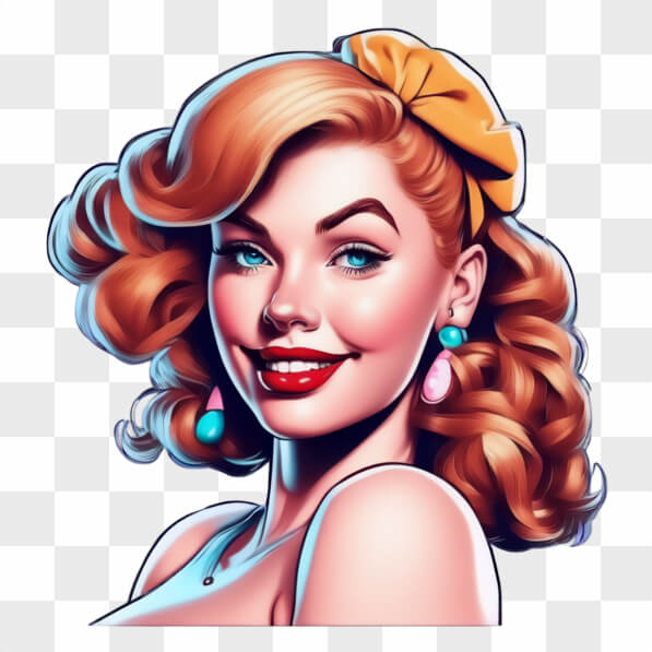 Download Illustration of Woman in 1950s Pin-Up Style Cartoons Online ...