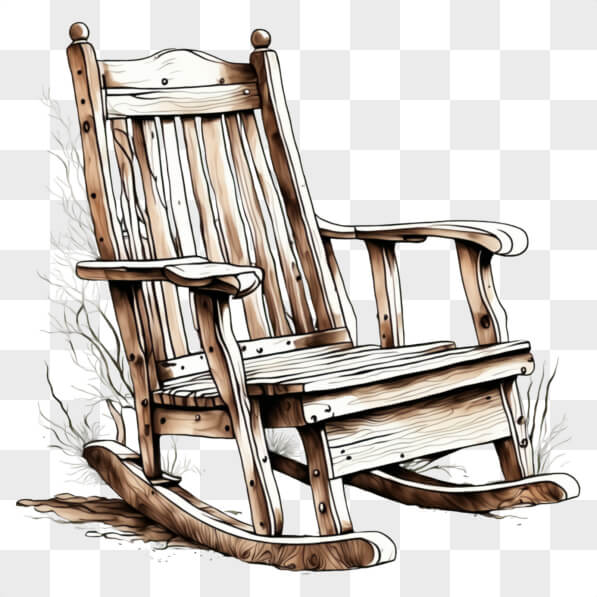 Download Old Wooden Rocking Chair on Black Background PNGs Online ...