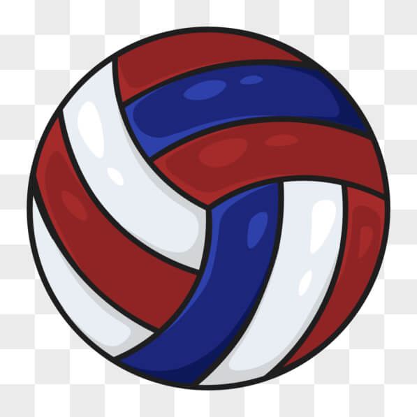 Download Volleyball Ball with Red, White, and Blue Stripes PNGs Online ...