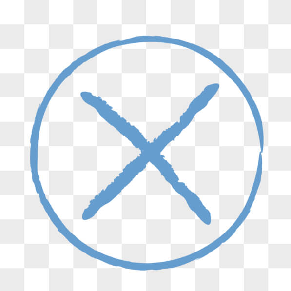Download Blue Circle with X Symbol PNGs Online - Creative Fabrica