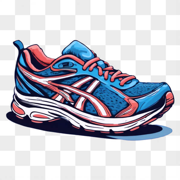 Download Blue and Red Running Shoe Illustration Cartoons Online ...