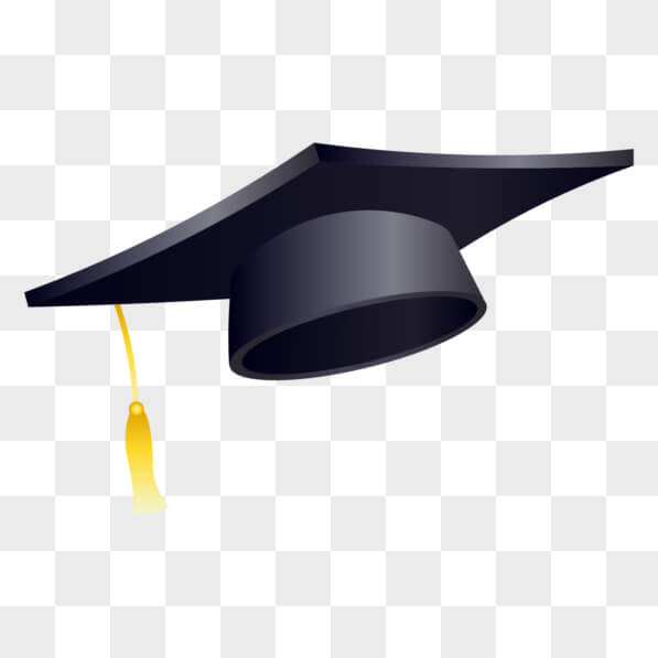 Télécharger Toque de graduation noire avec houppette jaune PNGs En ...