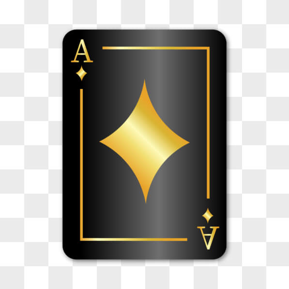 Download Black and Gold Ace of Spades Playing Card with Golden Diamond ...