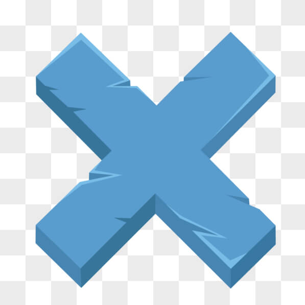 Download Torn Blue X Symbol PNGs Online - Creative Fabrica