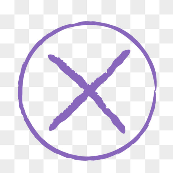 Descarga Símbolo: Círculo Morado con X PNG En Línea - Creative Fabrica