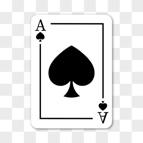 Descarga Carta de Juego en Blanco y Negro con As de Picas PNGs En Línea ...
