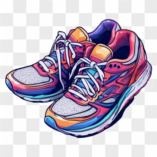 Download Colorful Running Shoes Cartoons Online - Creative Fabrica