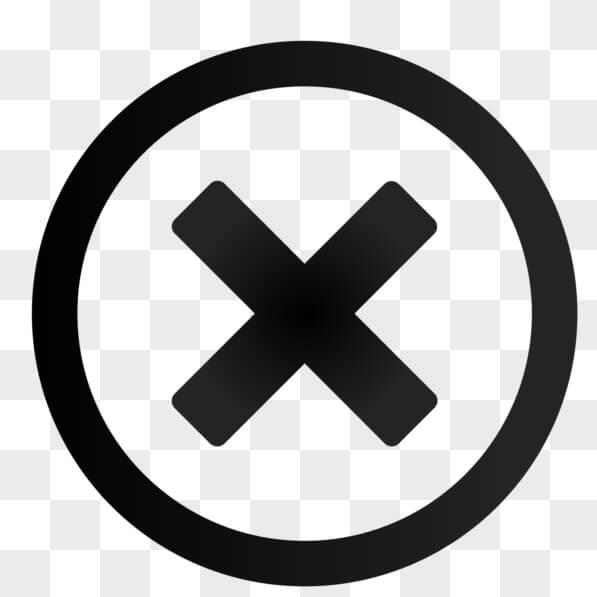 Download Black and White Circle with X Symbol PNGs Online - Creative ...