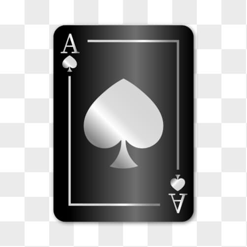 Download Black and Silver Playing Card with Ace of Spades PNGs Online ...