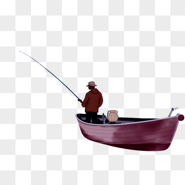 Download Man Fishing in Boat PNGs Online - Creative Fabrica