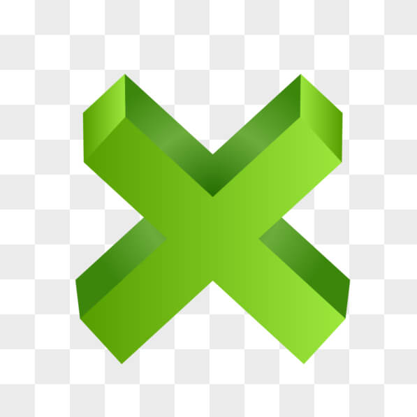 Descarga Símbolo Verde en Forma de Equis sobre Fondo Blanco PNGs En ...