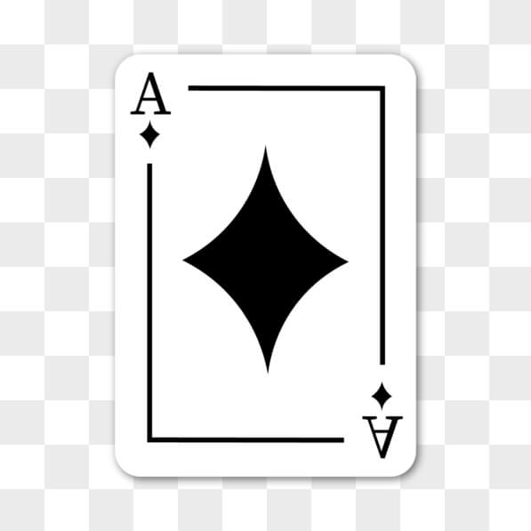 Download Black and White Ace of Spades Playing Card with Diamond Symbol PNGs Online - Creative ...
