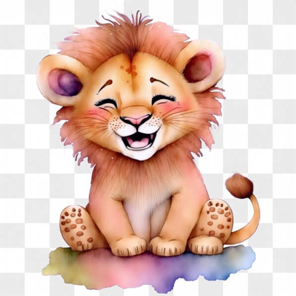Download Cheerful Cartoon Lion Sticker PNGs Online - Creative Fabrica