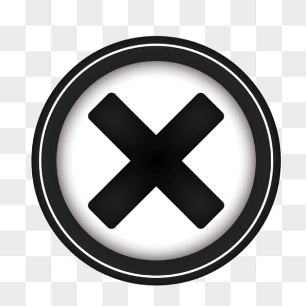 Download Black and White Circle with X Symbol PNGs Online - Creative ...