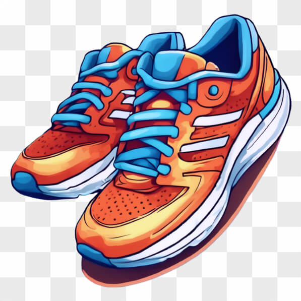 Download Orange and Blue Running Shoes Cartoons Online - Creative Fabrica