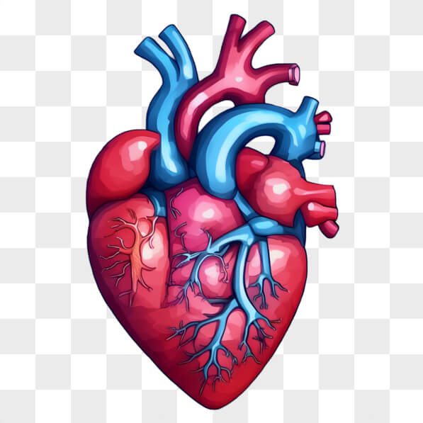 Descarga Ilustración de Corazón Humano en Colores Azul y Rojo Cartoons ...