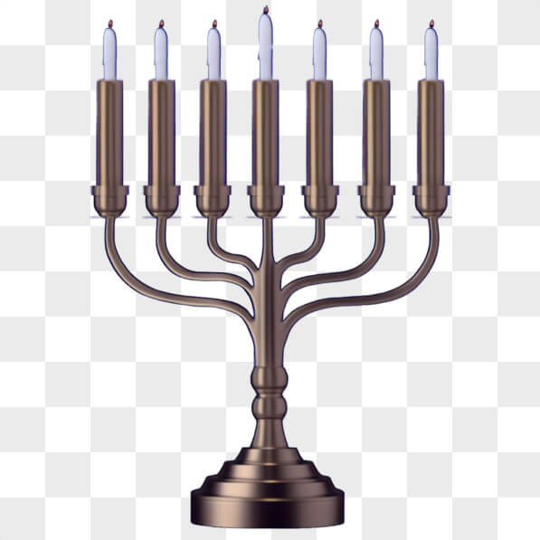 Download Elegant Menorah with Eight Candles PNGs Online - Creative Fabrica