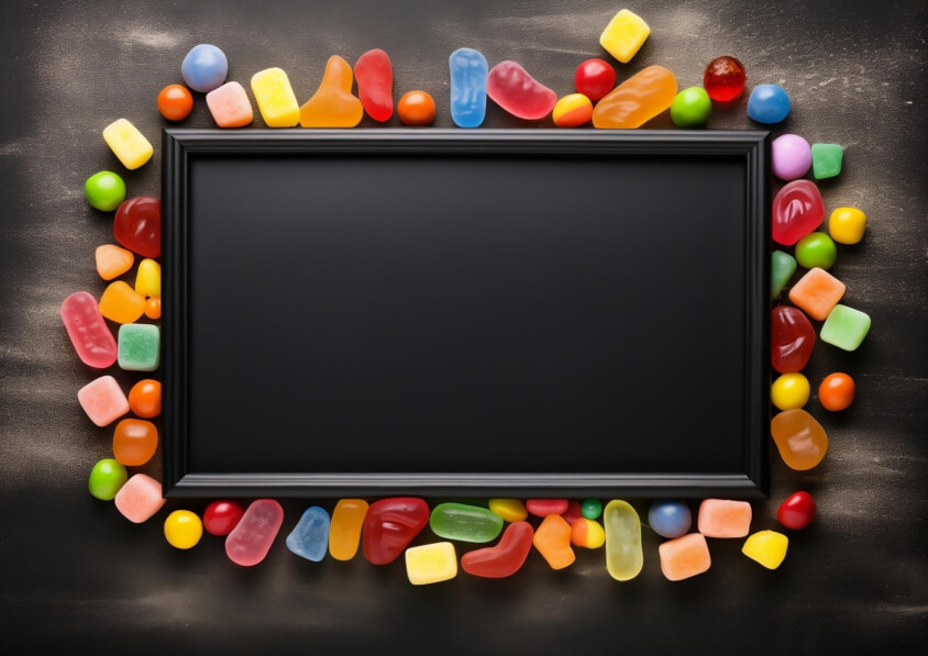 Download Black Frame with Colorful Candy Candies Backgrounds Online ...