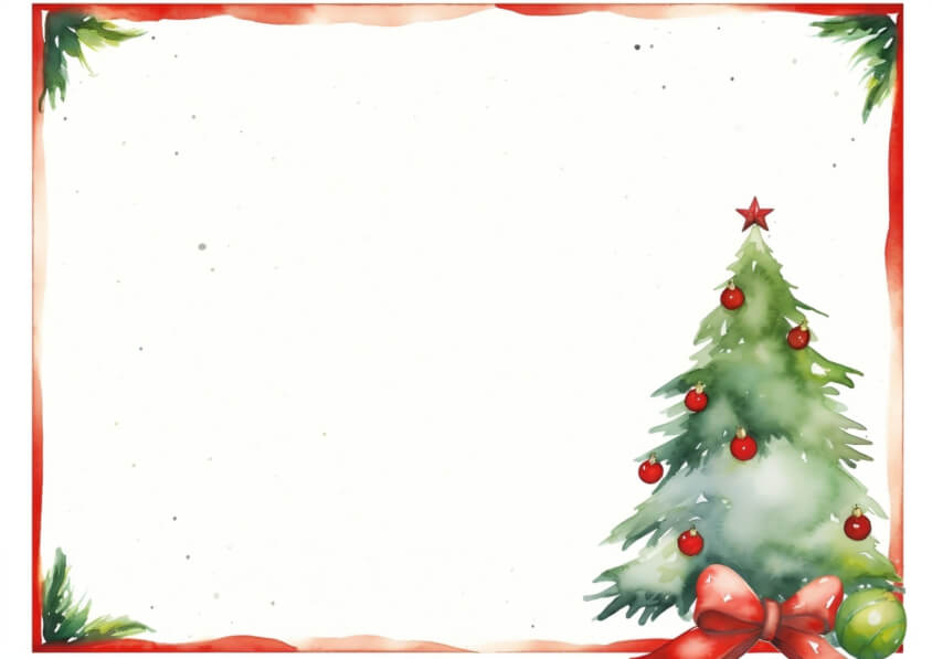 Download Watercolor Christmas Tree Frame Backgrounds Online - Creative ...