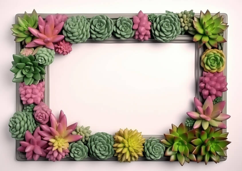 Download Succulent Picture Frame on White Background Backgrounds Online ...