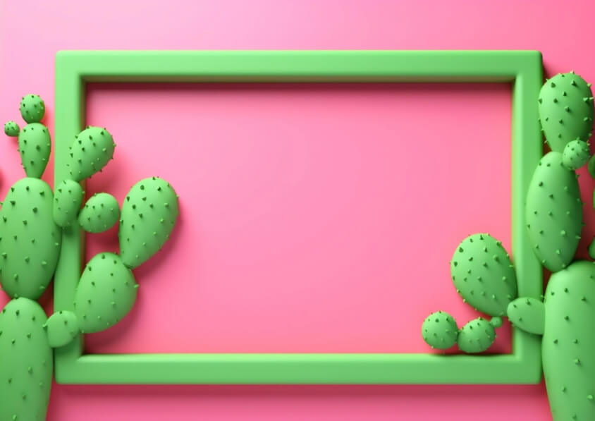 Download 3D Cactus Frame Backgrounds Online - Creative Fabrica